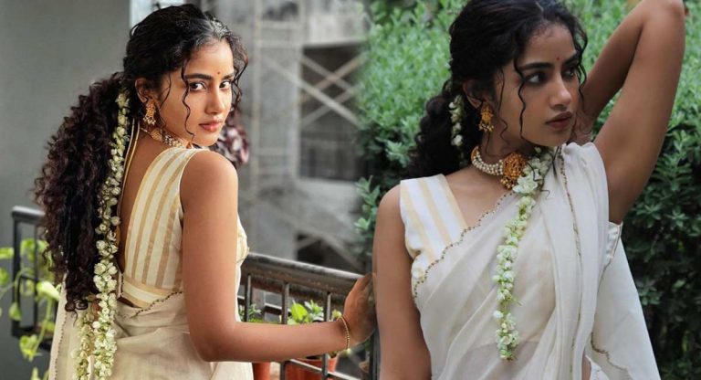 Anupama Parameswaran: చేతులు పైకెత్తి చీర‌కొంగులో ర‌చ్చ లేపుతున్న అనుప ...